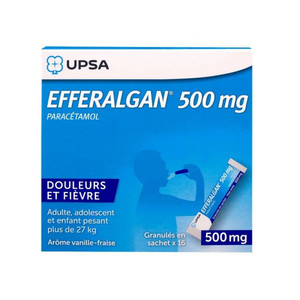 Upsa Efferalgan 500mg granulés - 16 sachets
